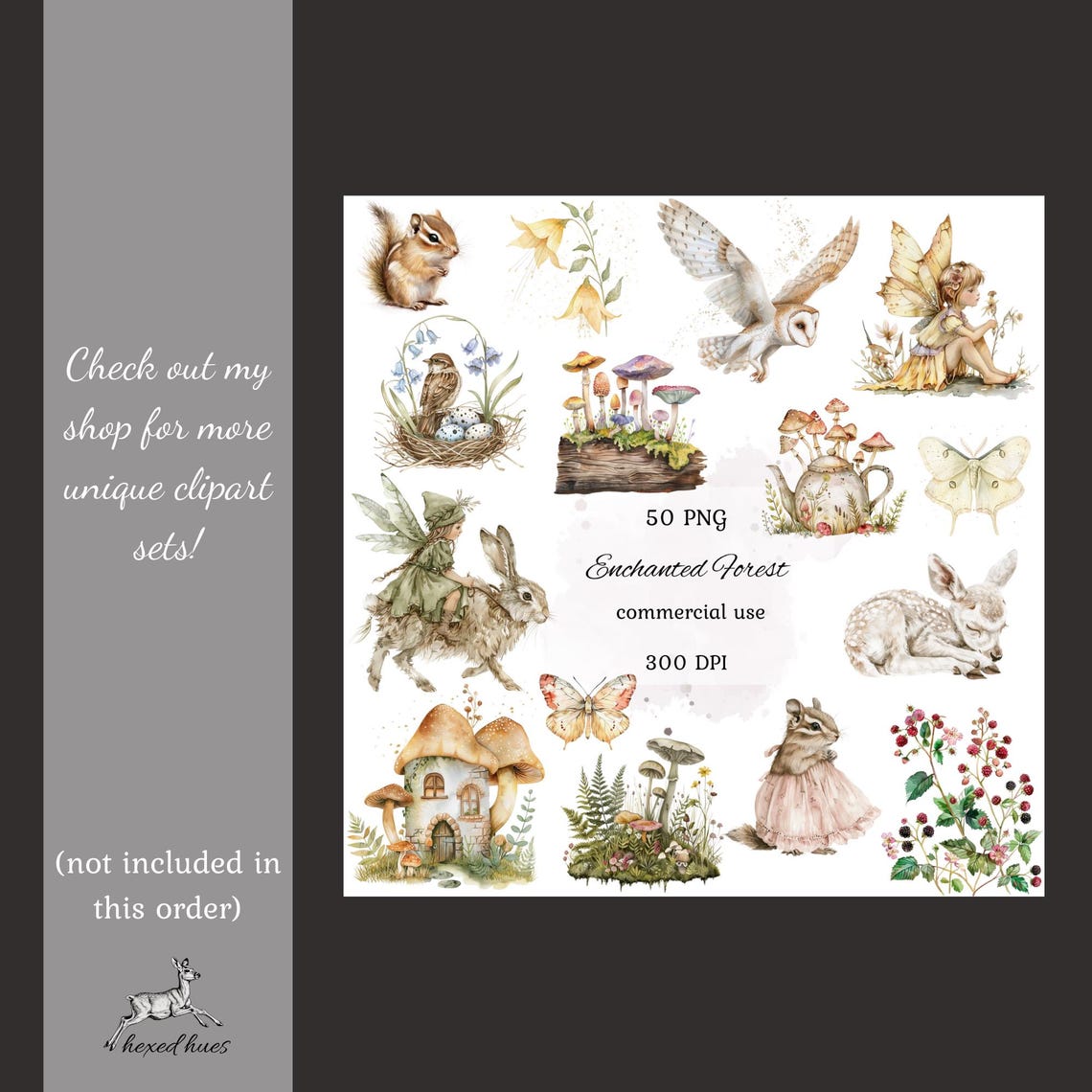 Watercolor Boho Woodland Animals Clipart, Woodland Creatures Clipart ...