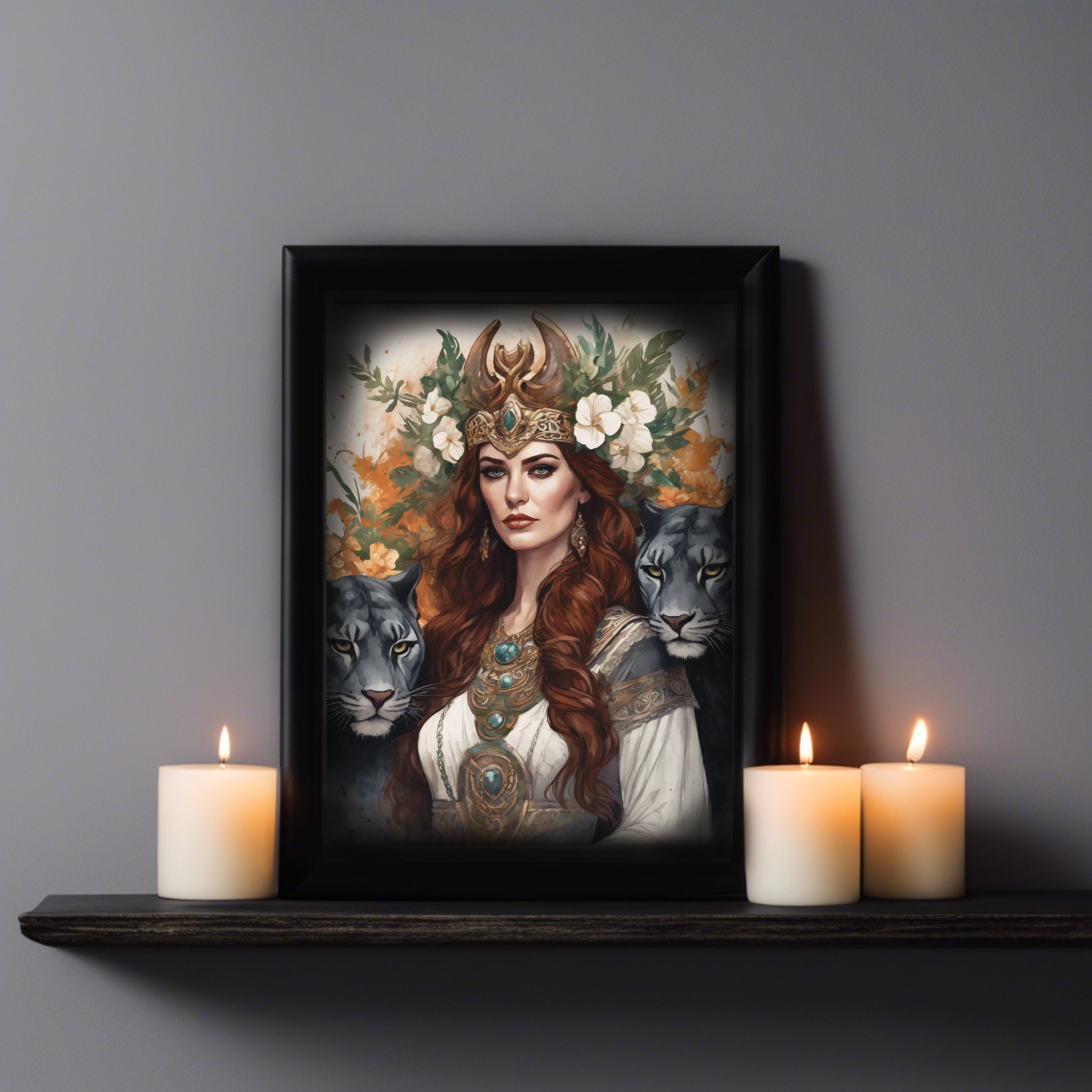 Freya Goddess Wall Art, Watercolor, Norse Goddess Print, Norse ...