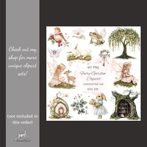 Watercolor Fairy Tea Party Clipart Png Bundle, Watercolor Tea Party ...