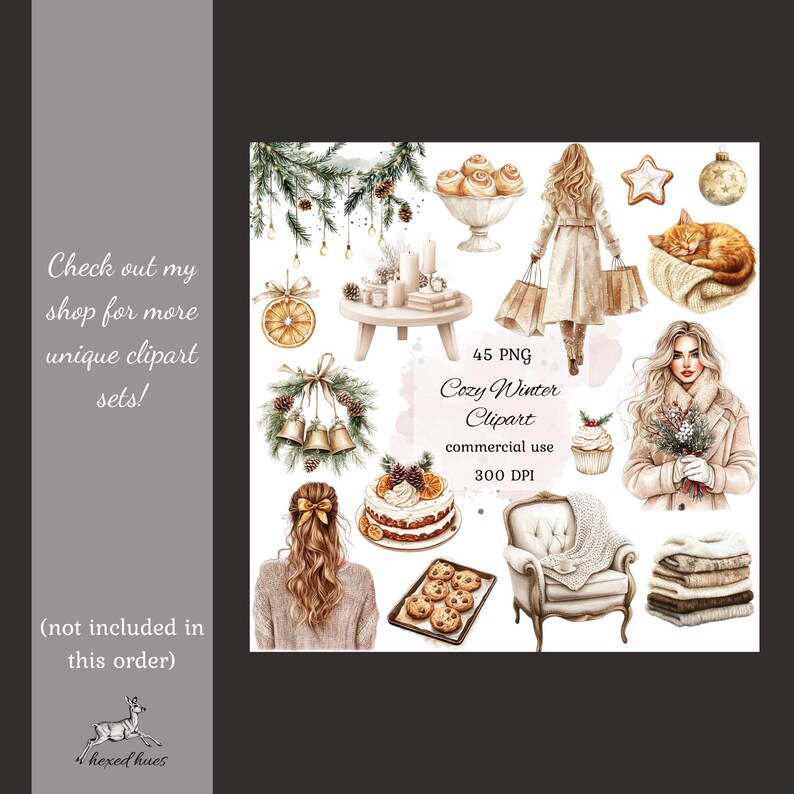 Watercolor Christmas Morning Clipart Png Bundle, Cozy Christmas Pajamas ...