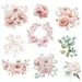 Dusty Rose Floral Clipart Png Bundle, Pastel Watercolor Blush Floral ...