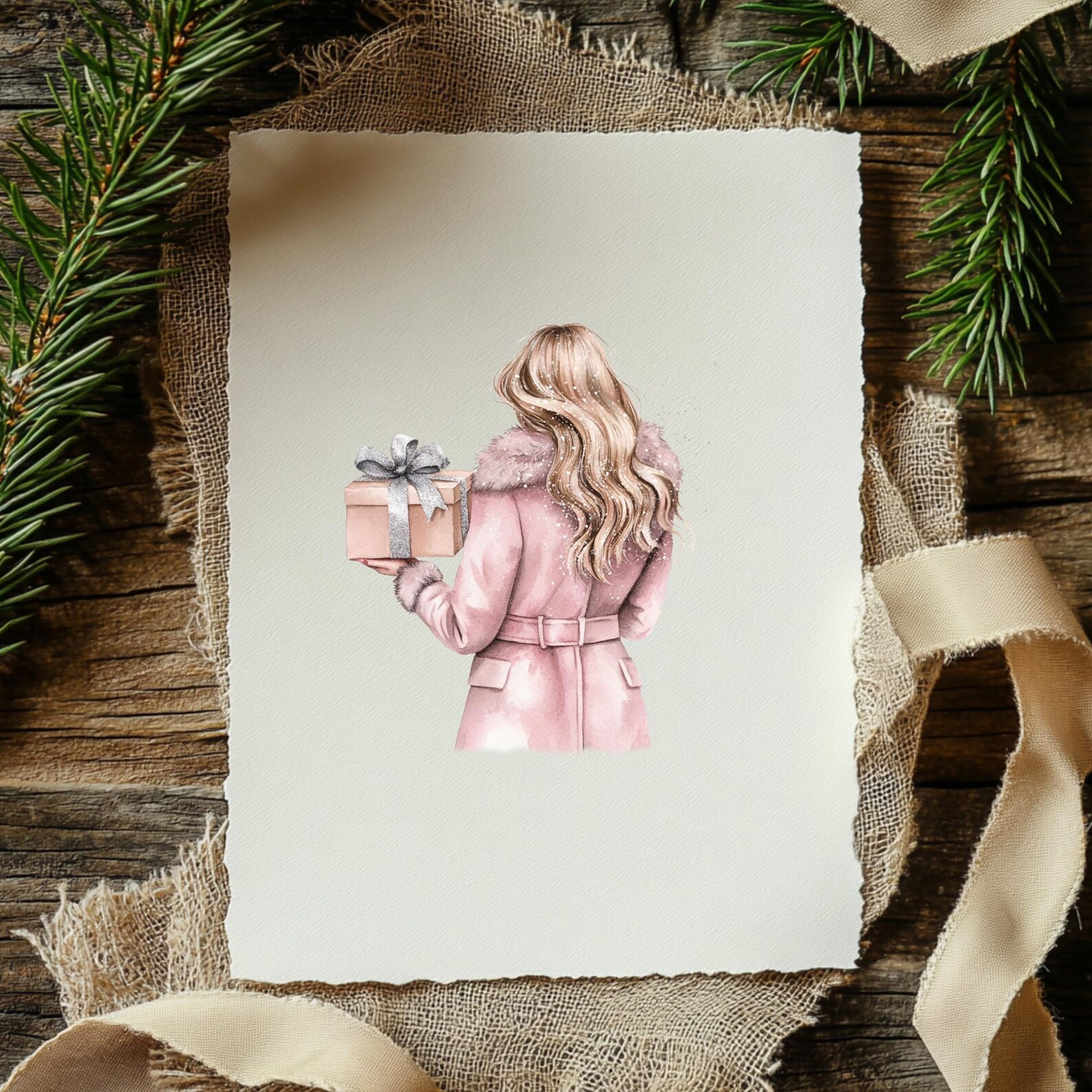 Pink Winter Clipart Png Bundle, Pink Christmas Png, Watercolor Winter ...