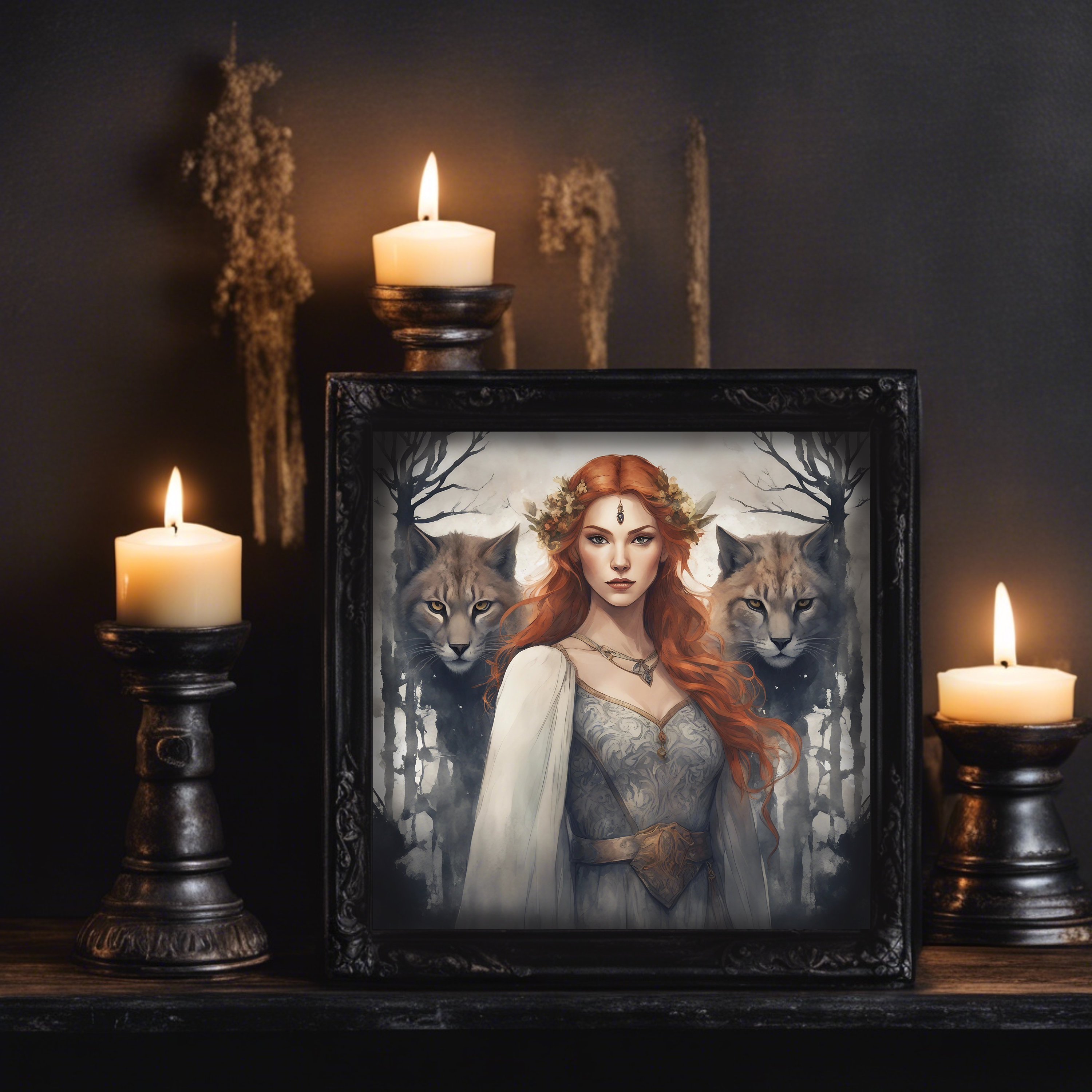 Goddess Freya Print, Norse Mythology, Witchcraft Art Print, Watercolor ...