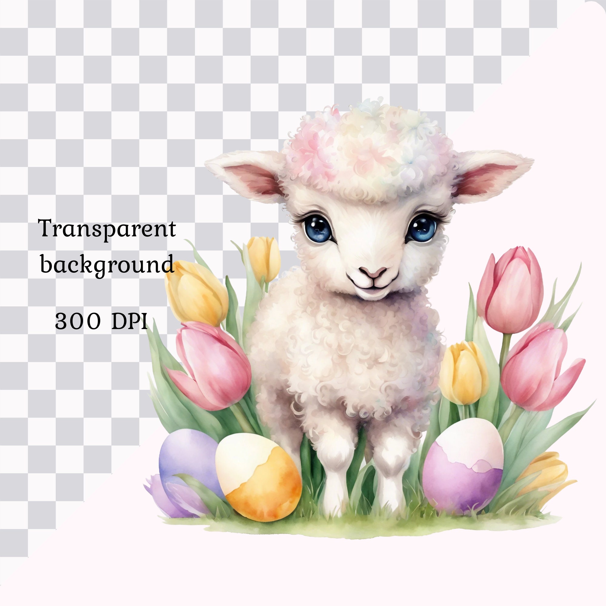 Watercolor Easter Lambs Clipart, Spring Clipart, Baby Sheep Clipart ...