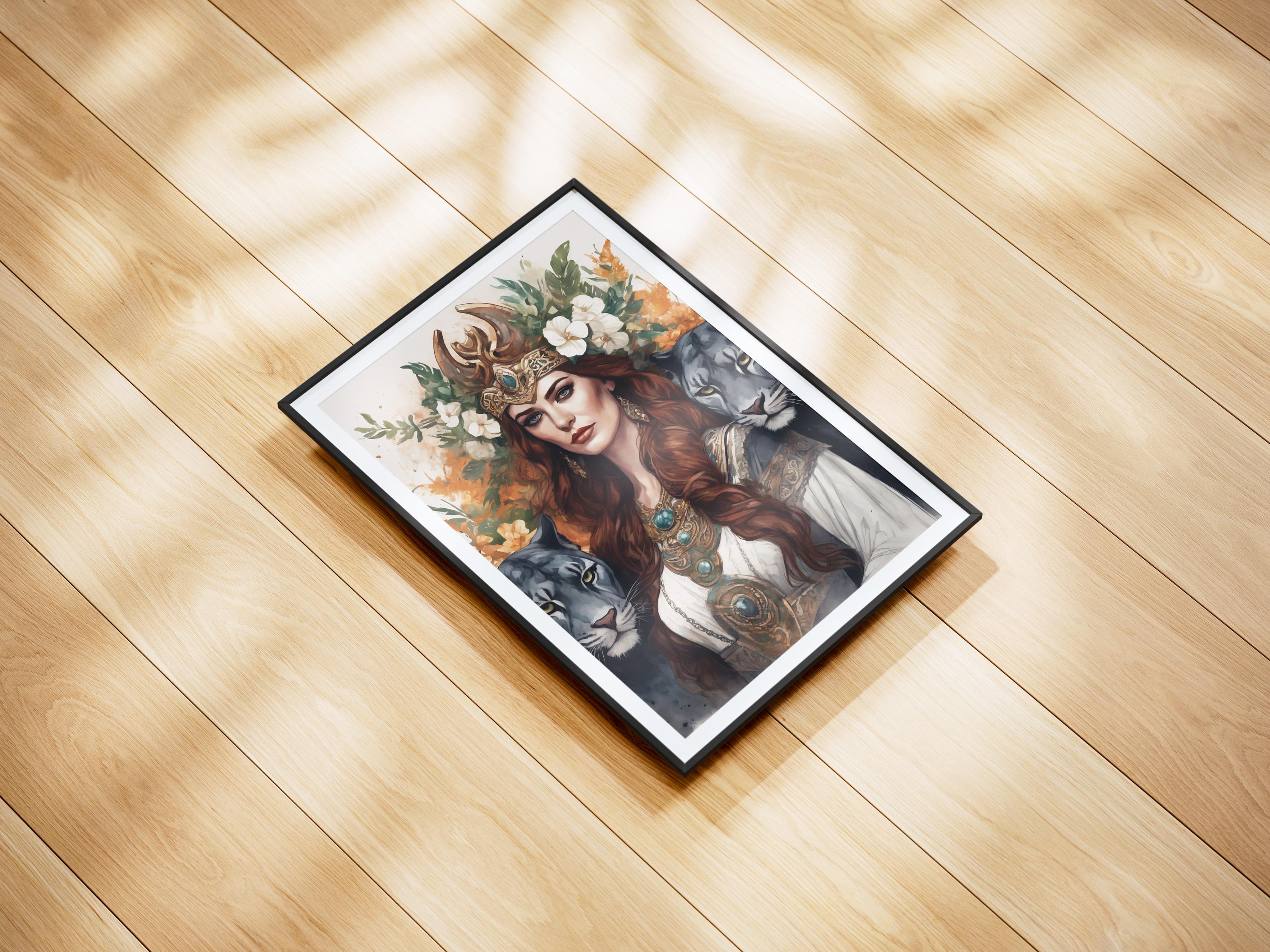 Freya Goddess Wall Art, Watercolor, Norse Goddess Print, Norse ...