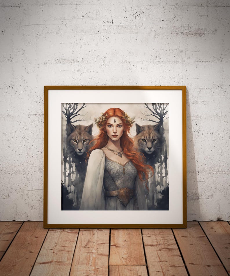Goddess Freya Print, Norse Mythology, Witchcraft Art Print, Watercolor ...