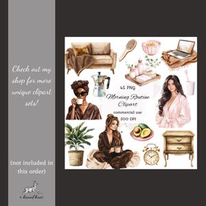 Watercolor Evening Routine Clipart Png Bundle, Night Routine Clipart ...