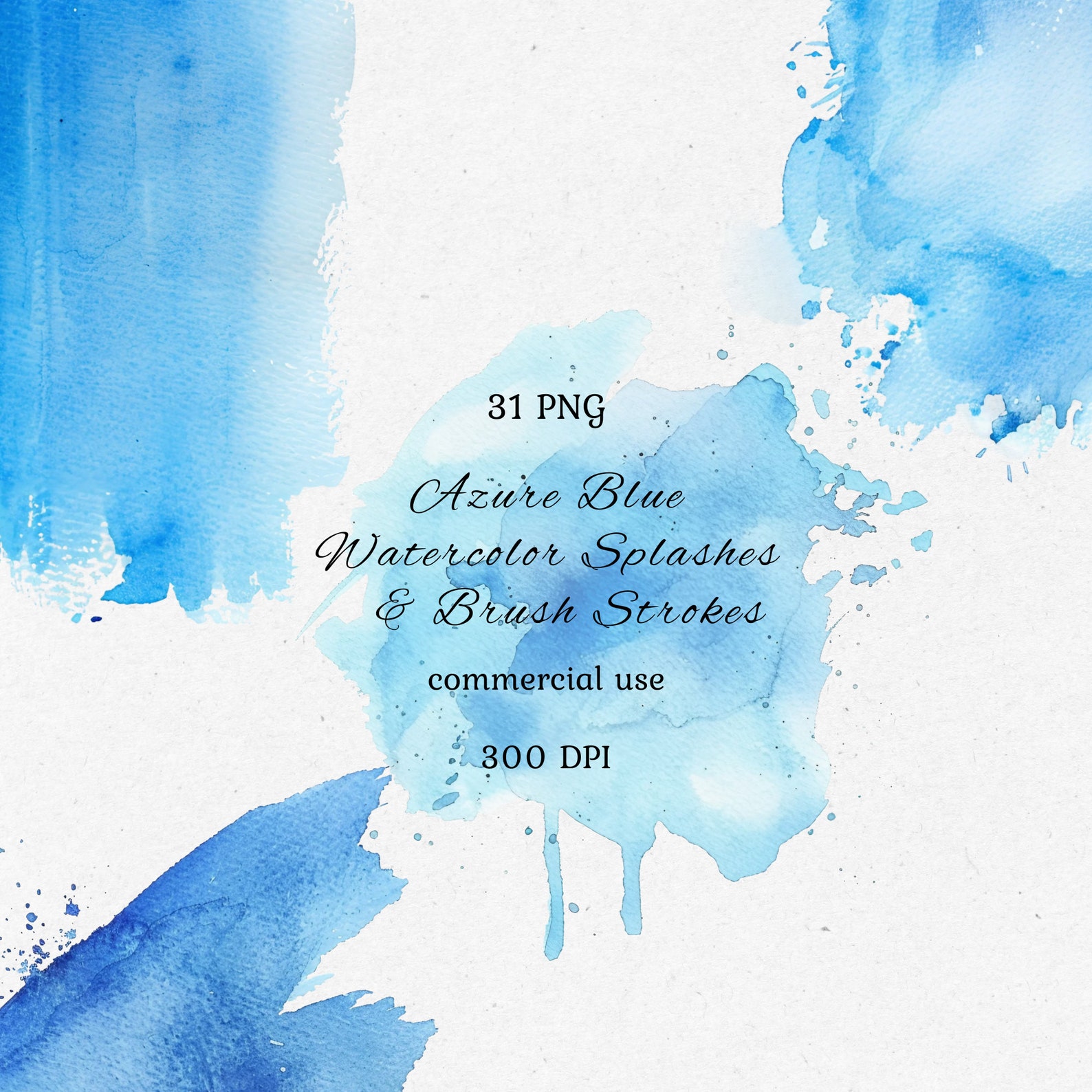 Blue Watercolor Splash Clipart Set, Splash Png, Commercial Use, Blue ...
