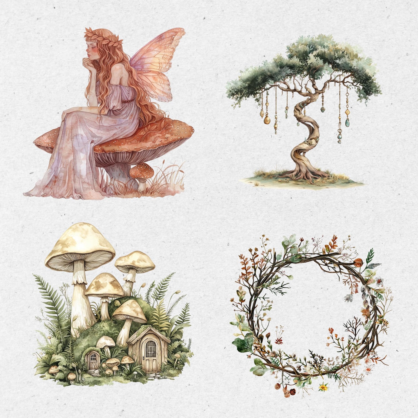 Goblincore Clipart Png Bundle, Fantasy Clipart, Green Witch Clipart ...