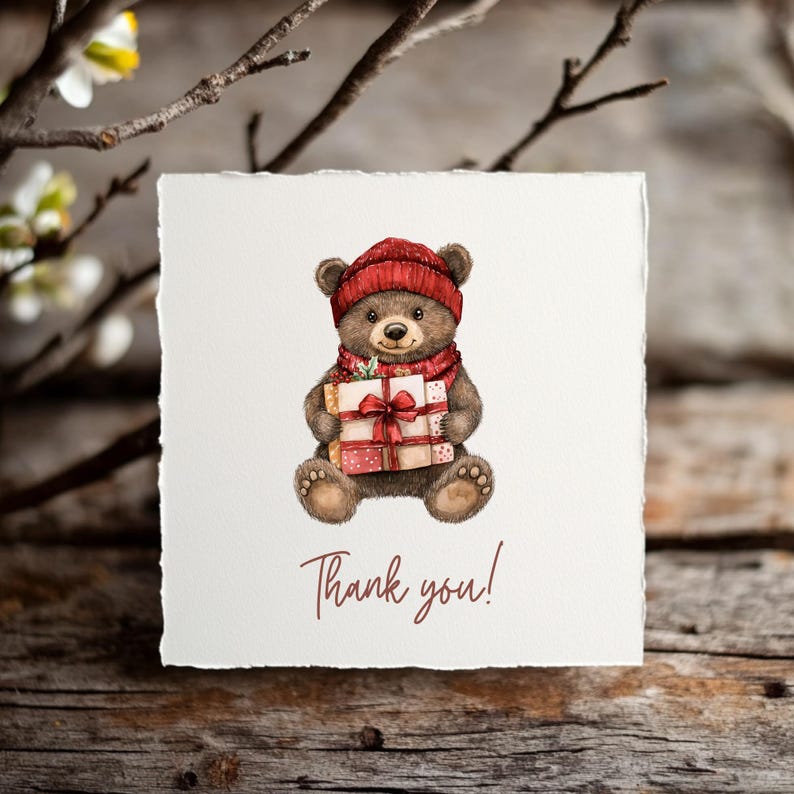 Watercolor Christmas Bear Clipart Bundle: Holiday Nursery Decor (PNG ...