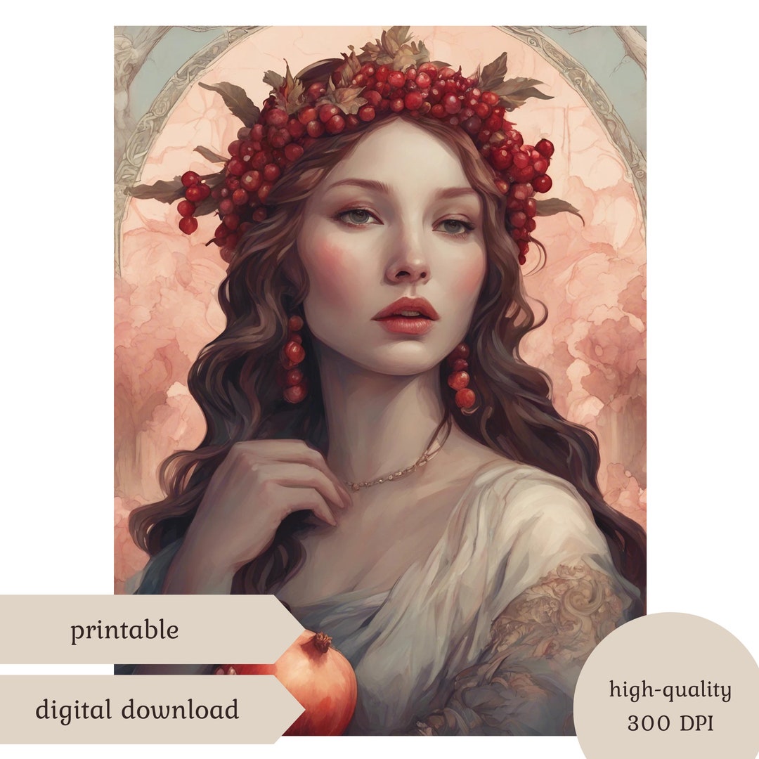 Persephone Art Print Watercolor, Greek Mythology Art Print, Persephone ...