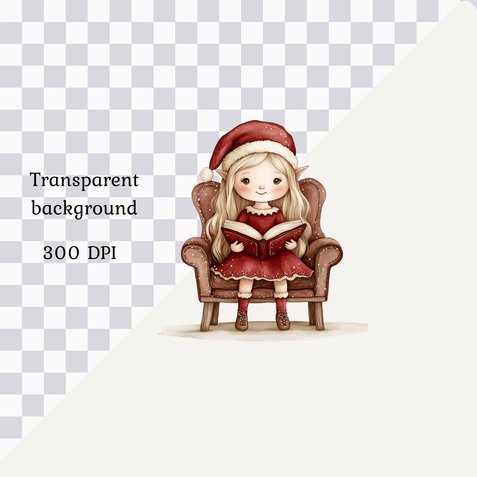 Watercolor Santa's Village Clipart Png Bundle, Reindeer Christmas ...