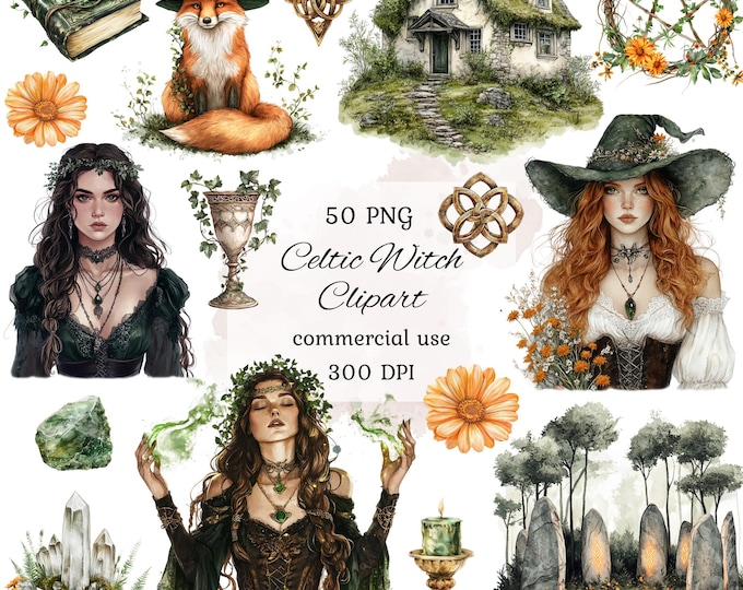 Watercolor Goddess Freya Clipart Png Bundle, Norse Mythology Clipart ...