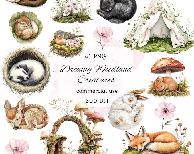 10 Cute Animals Sleeping Clipart. Acorn and Animals. High Definition ...