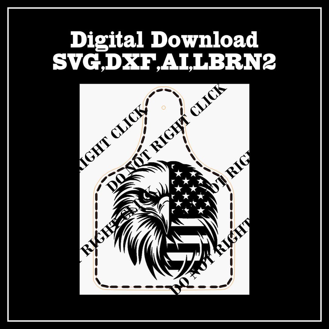 Eagle Patch | Leather Hat Art Template SVG DXF Ai Files | DIY Leather ...
