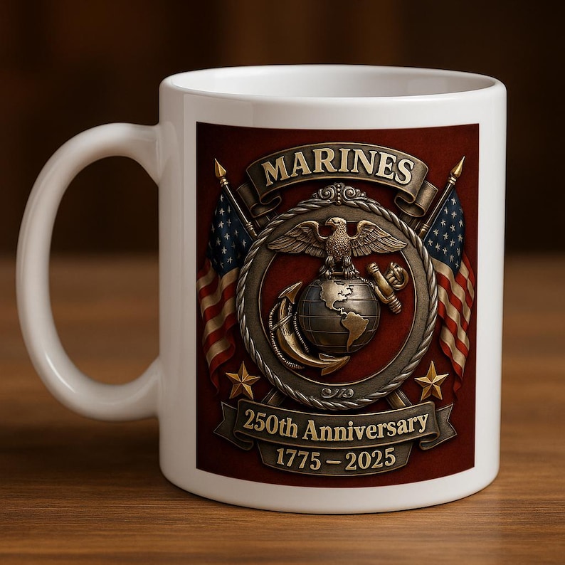 Marines 250th Anniversary Emblem • Patriotic Military Decor • 1775–2025 ...
