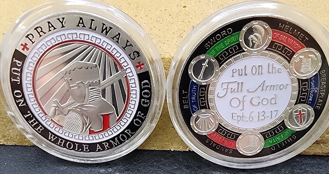 Christian Challenge Coin, Armor of God Put on the Whole Armor of God ...