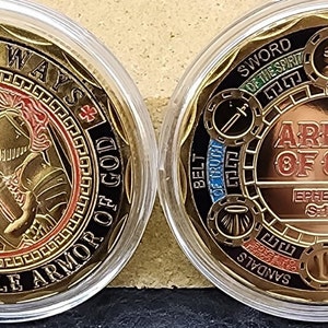 Christian Challenge Coin, Armor of God Put on the Whole Armor of God ...
