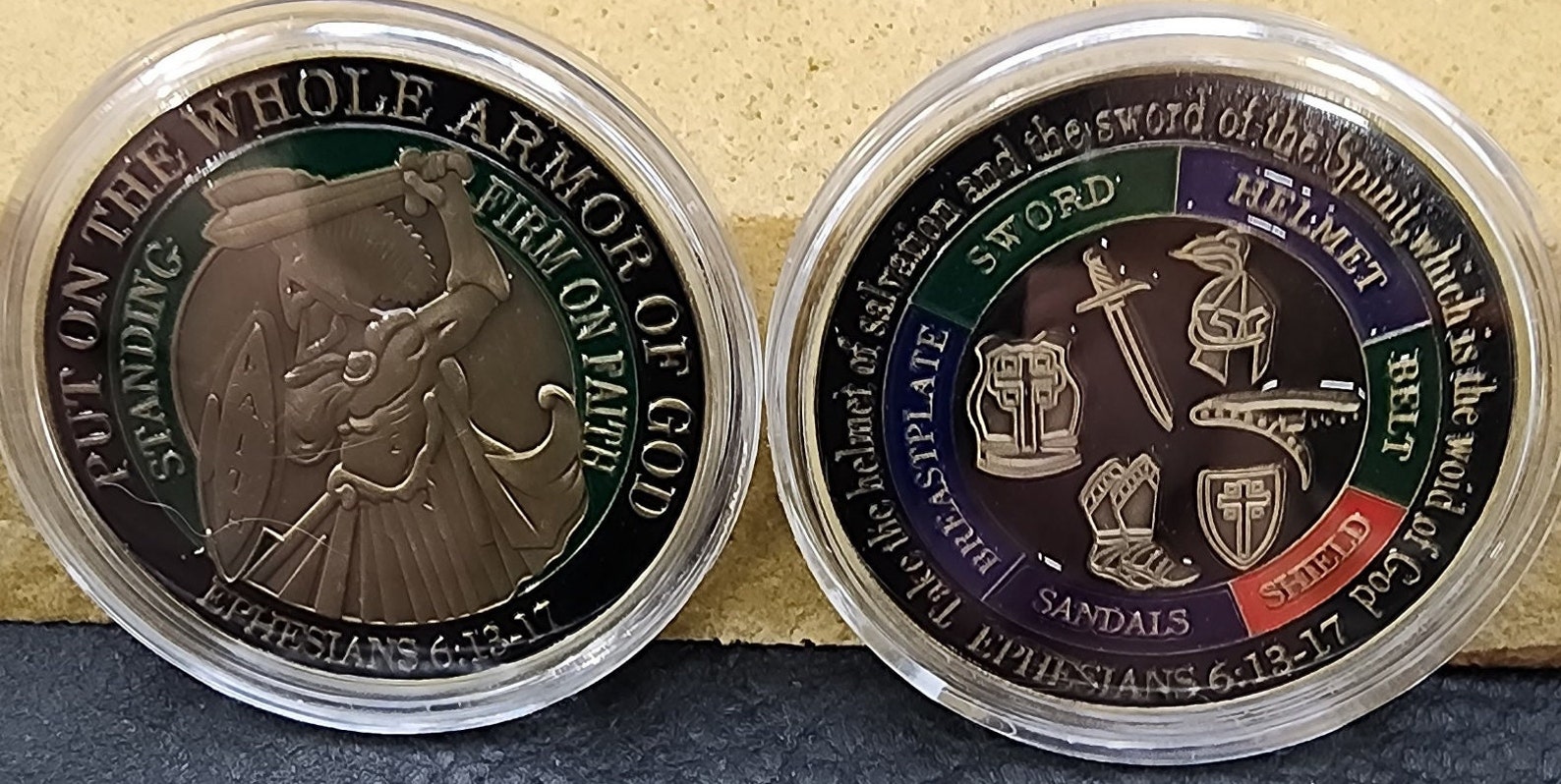 Christian Challenge Coin, Armor of God Put on the Whole Armor of God ...