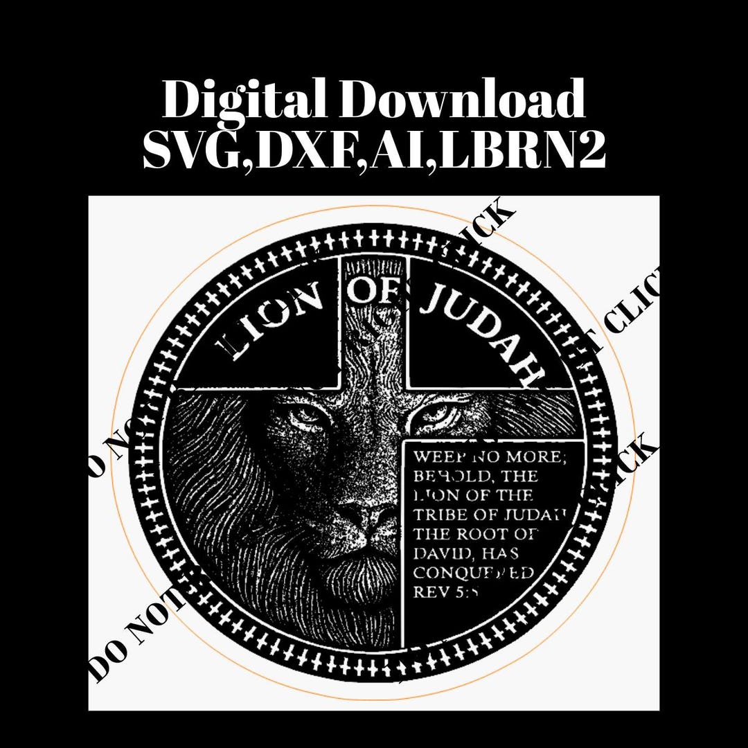 Lion of Judah Hat Patch Template: Laser Engraving File (SVG/PNG ...