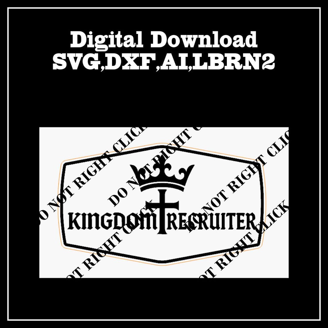 Kingdom Recruiter Hat Patch Template: Leather Craft DIY (SVG DXF Ai ...