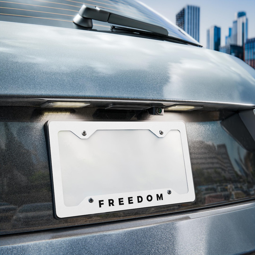 Freedom License Plate Frame Patriotic Metal Car Tag Holder USA Auto ...