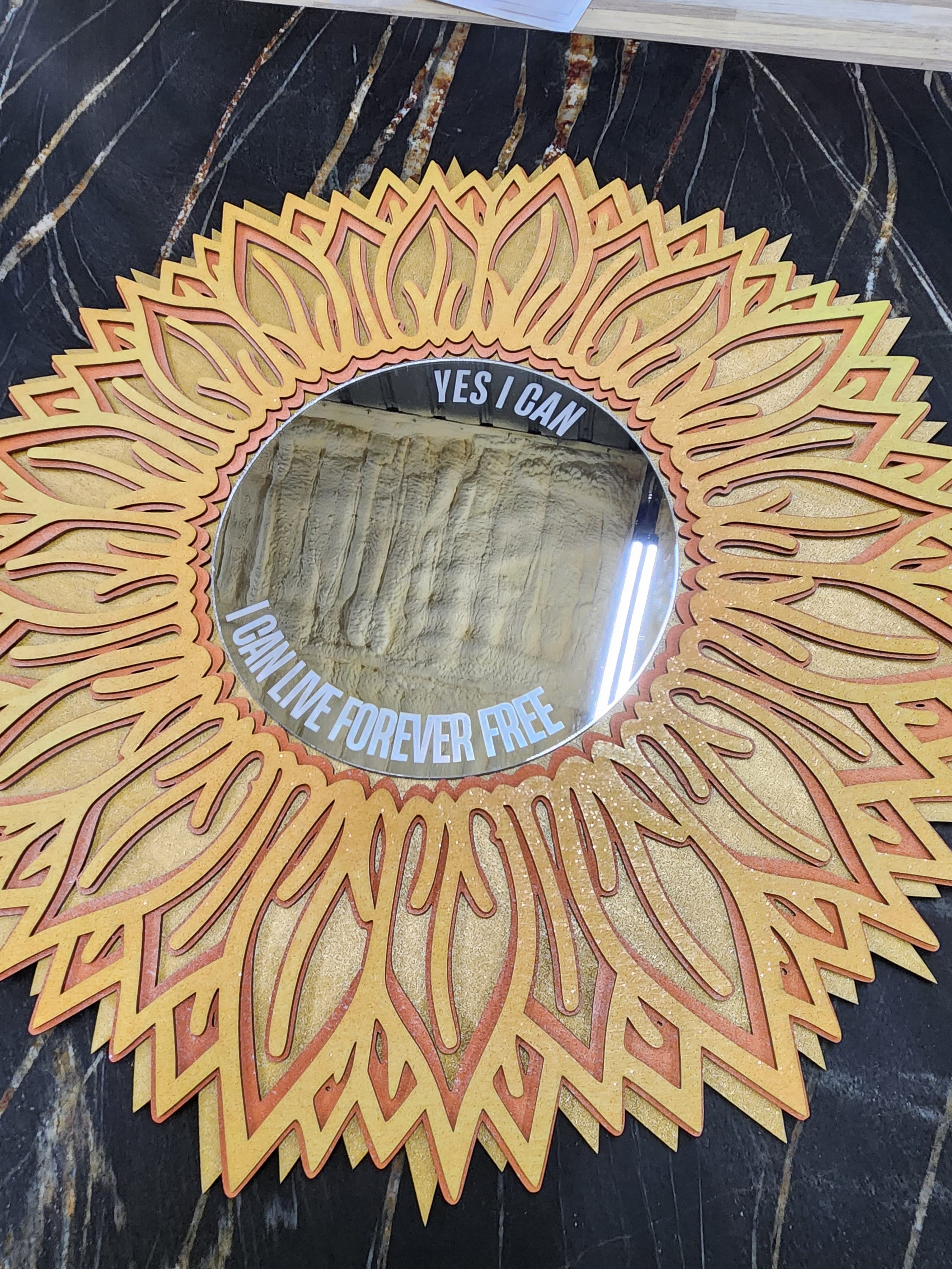 Sunflower Mirror Mandala SVG AI DXF, Xtool, Lightburn - Etsy