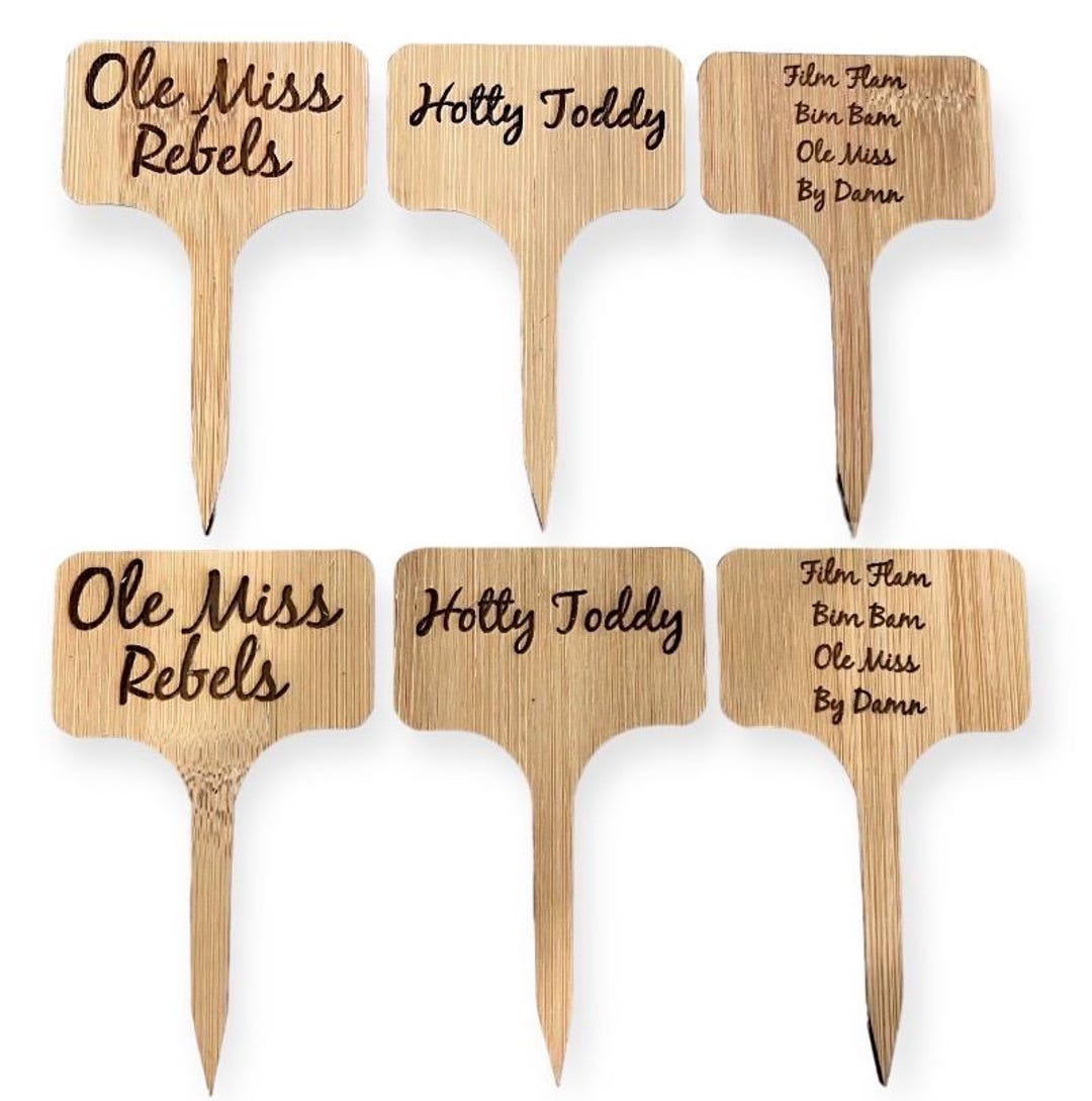 Ole Miss Wood Laser Engraved Food Sign Markers 6 Pack - Etsy