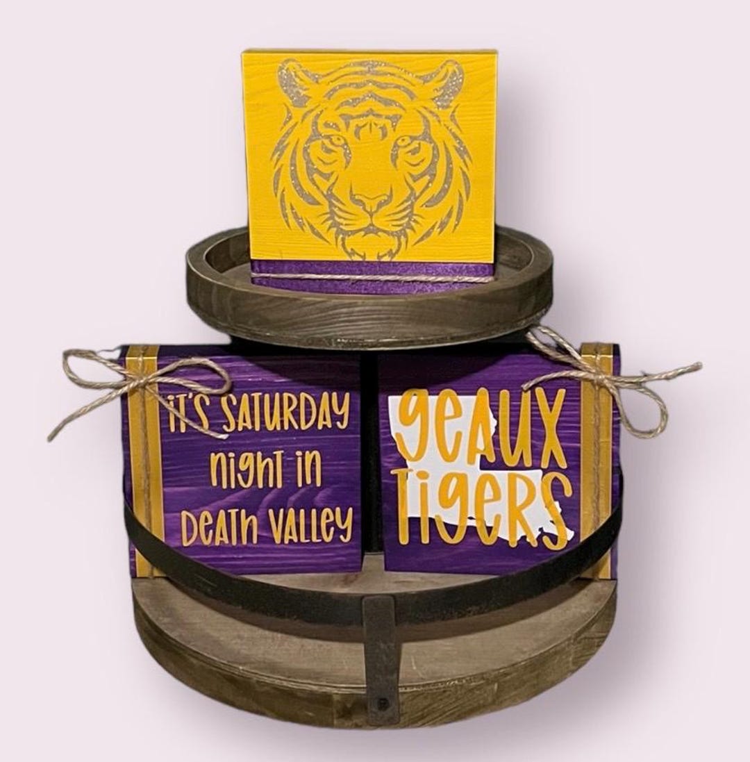 LSU Three-block Decor Set - Blocks Only - LSU Tigers Decorative Block ...