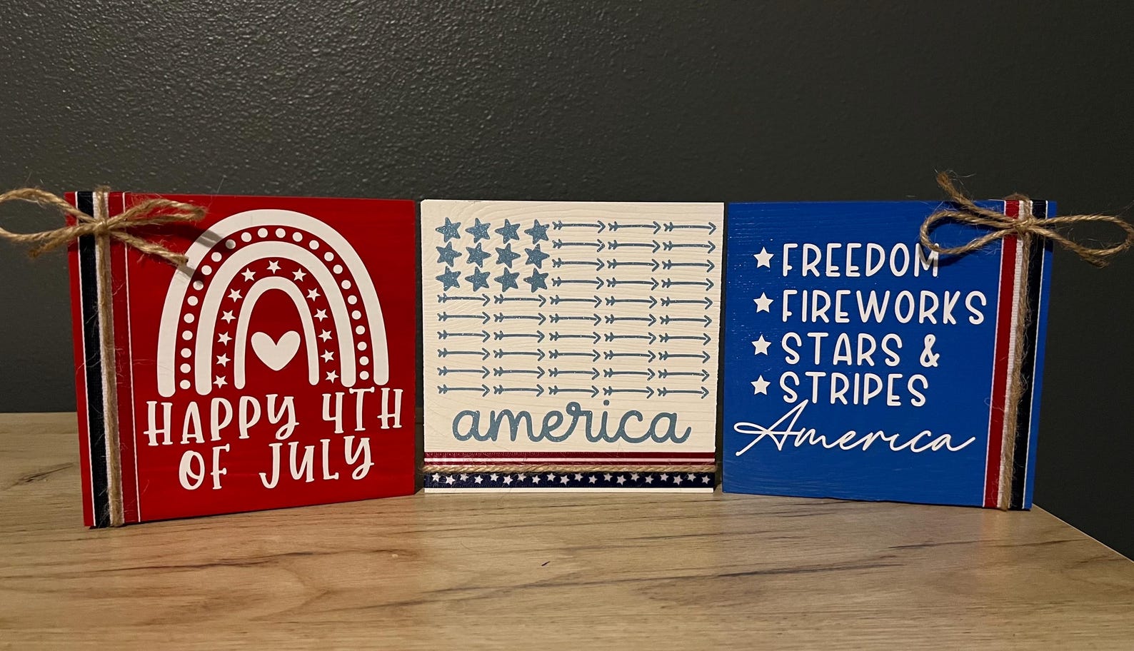 Fourth of July Themed Three-block Decor Set - Blocks Only - 4th of July ...