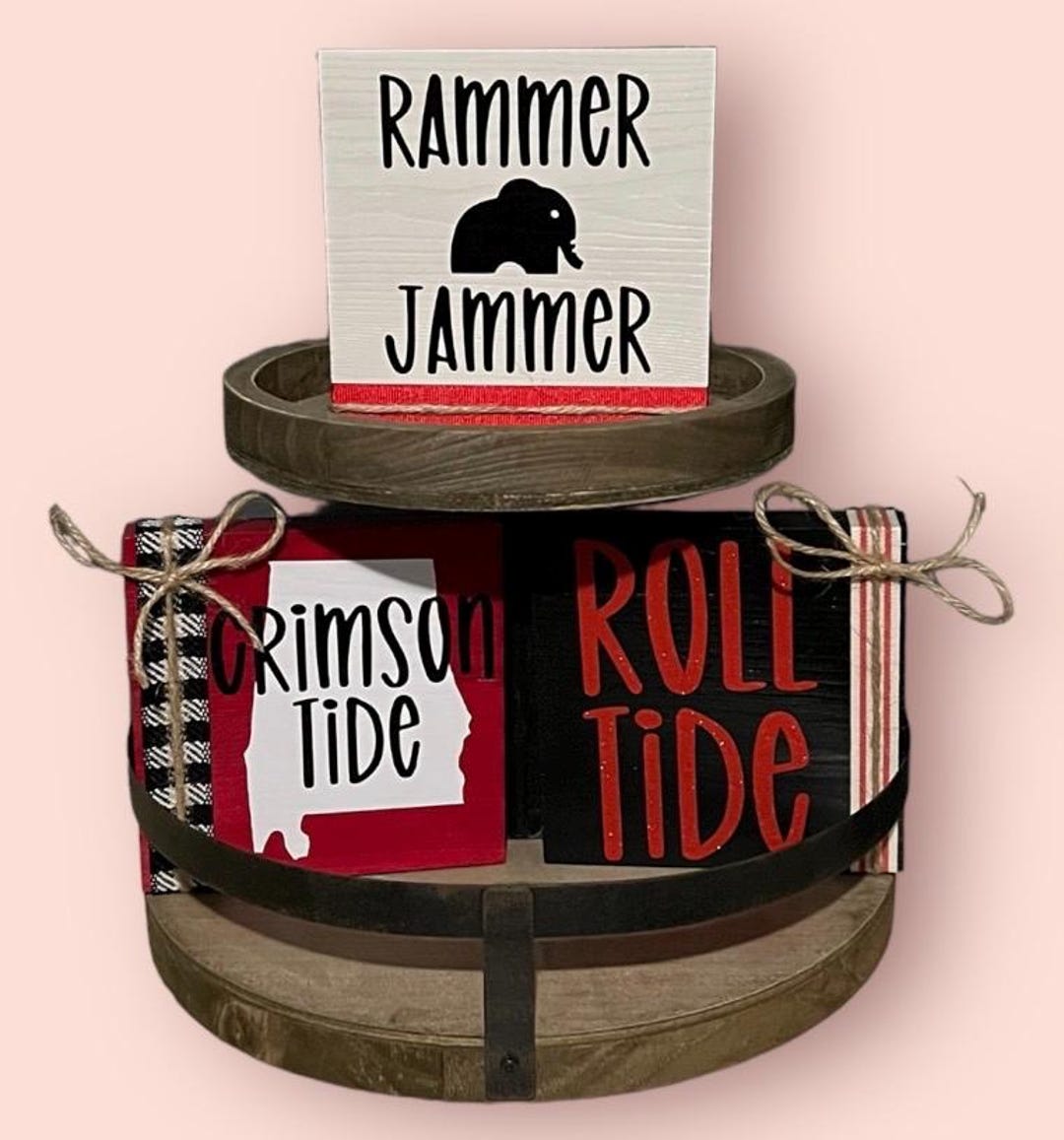 Alabama Tray Tabletop Decor Set - Alabama Crimson Tide Tabletop Decor ...