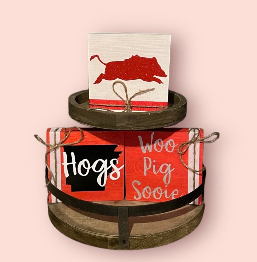 Arkansas Razorbacks Tray Tabletop Decor Set - Arkansas Razorbacks ...