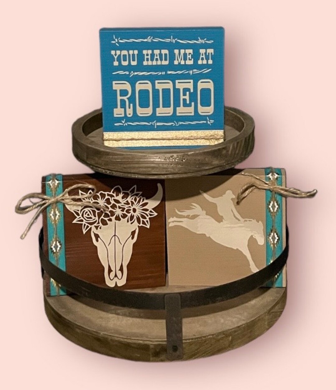 Western Rodeo Themed Three-block Decor Set - Blocks Only - Western ...