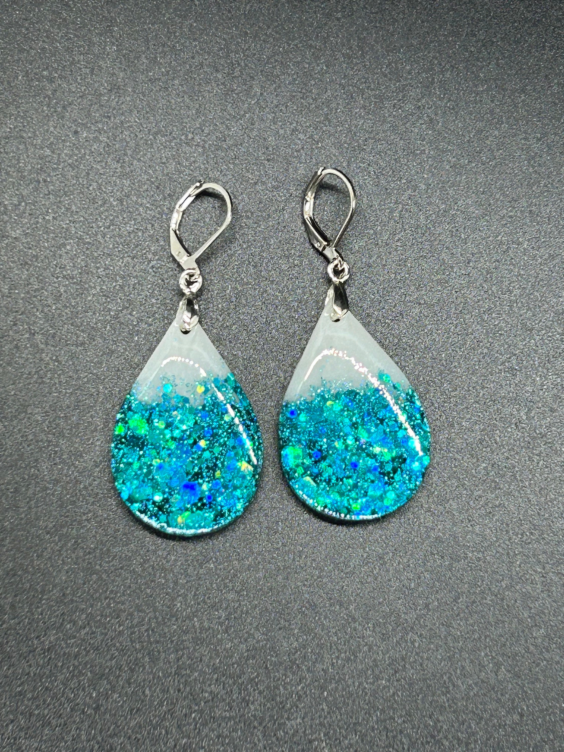 Resin Teardrop Earrings - 2 Sizes Available - Etsy