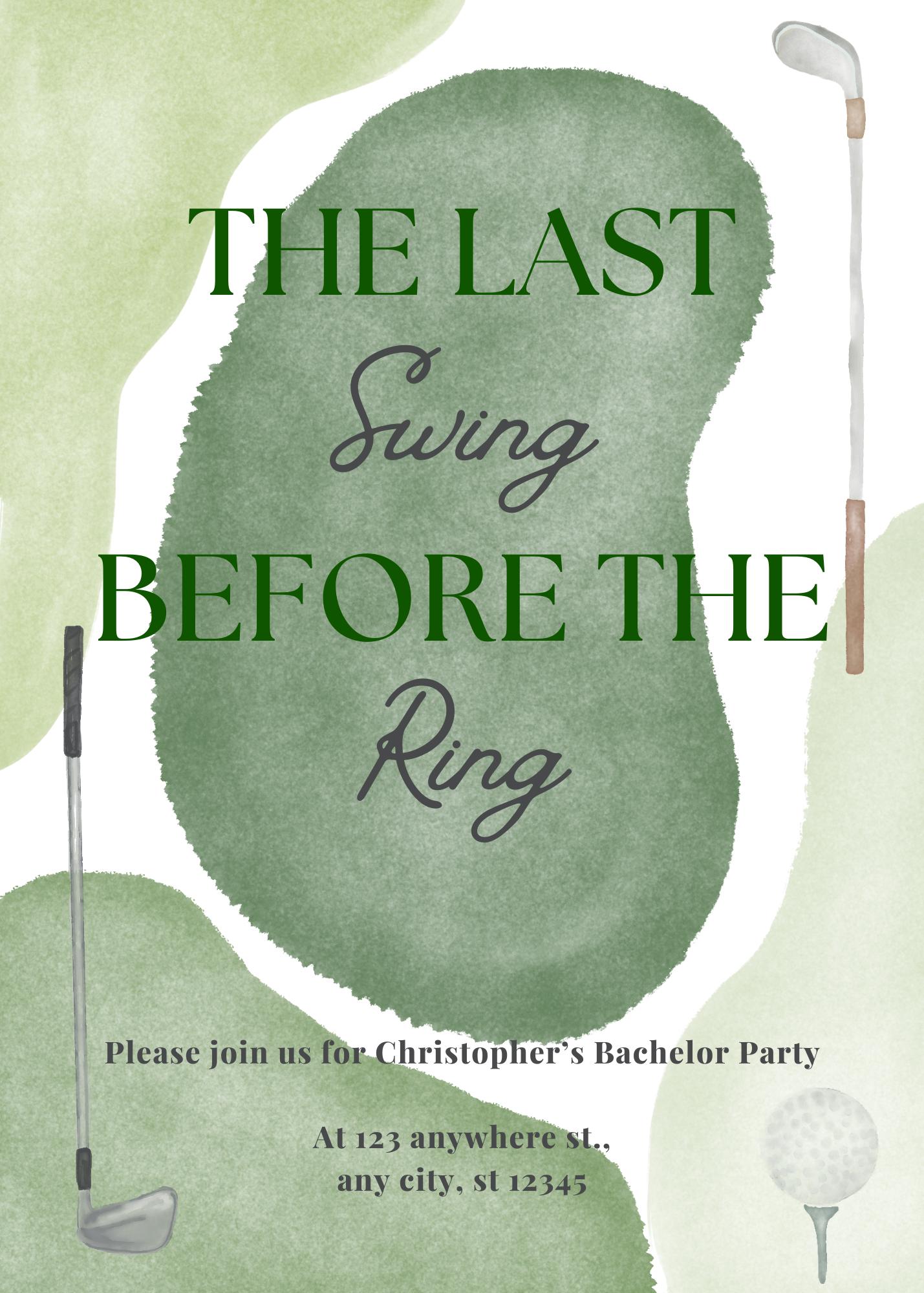 Golf Wedding/party Digital Invitation - Etsy