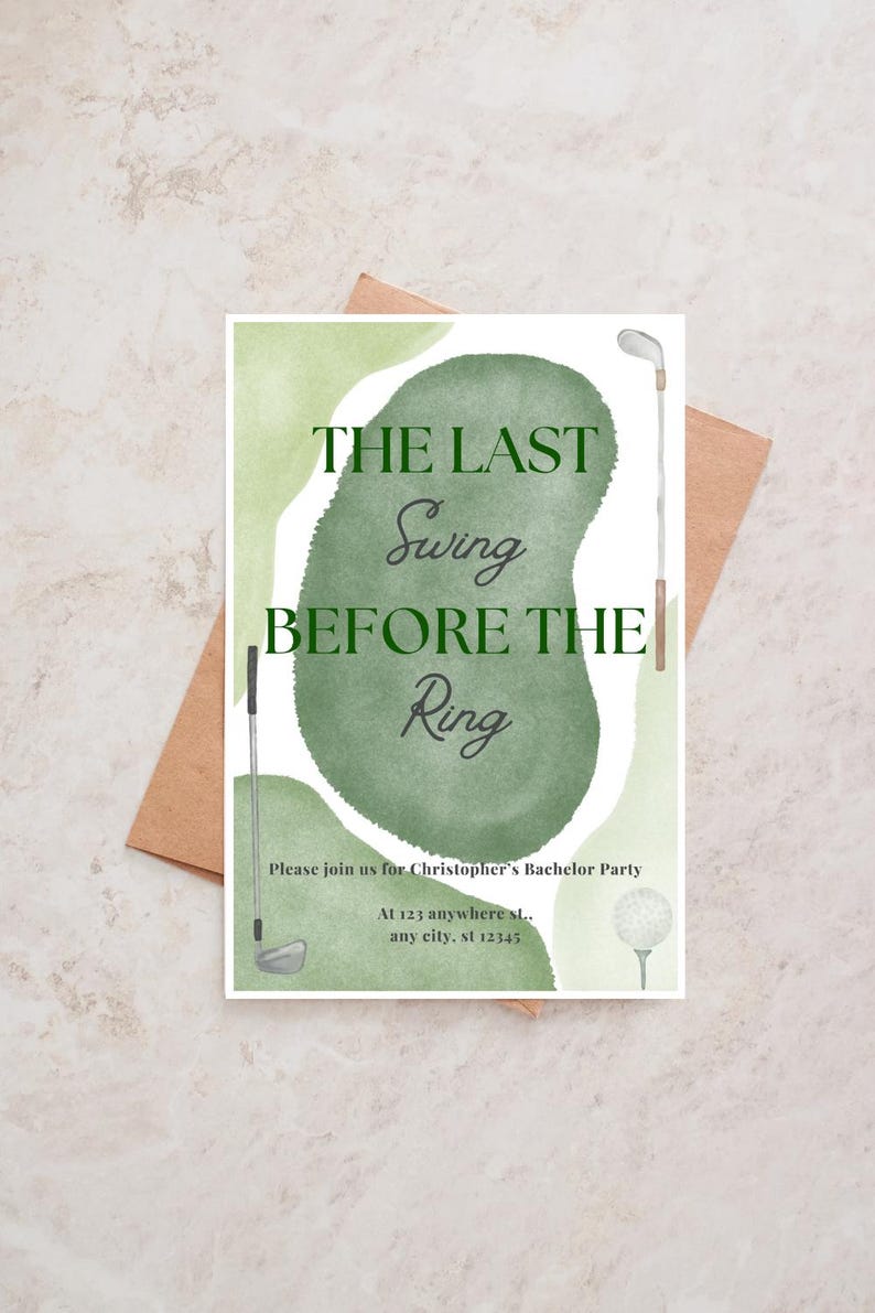 Golf Wedding/party Digital Invitation - Etsy