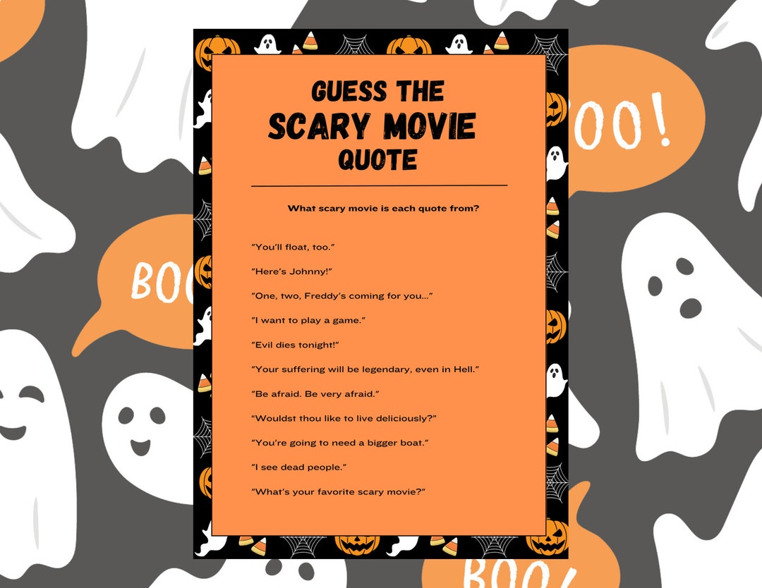 Halloween Horror Movie Quote Guessing Game - Spooky Scary Halloween ...