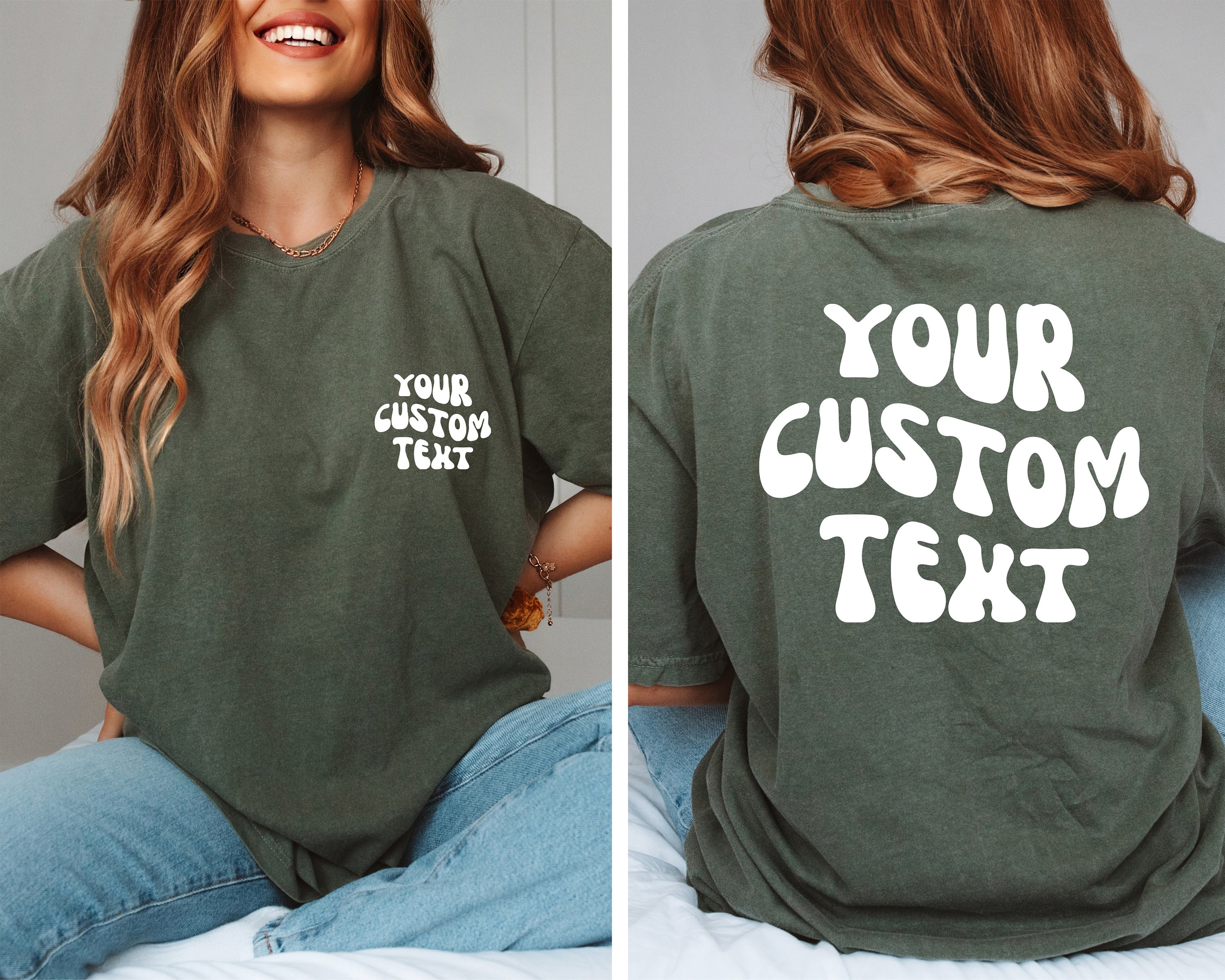 Your Text Custom Comfort Colors Tshirt, Custom Text Shirt, Your Design ...