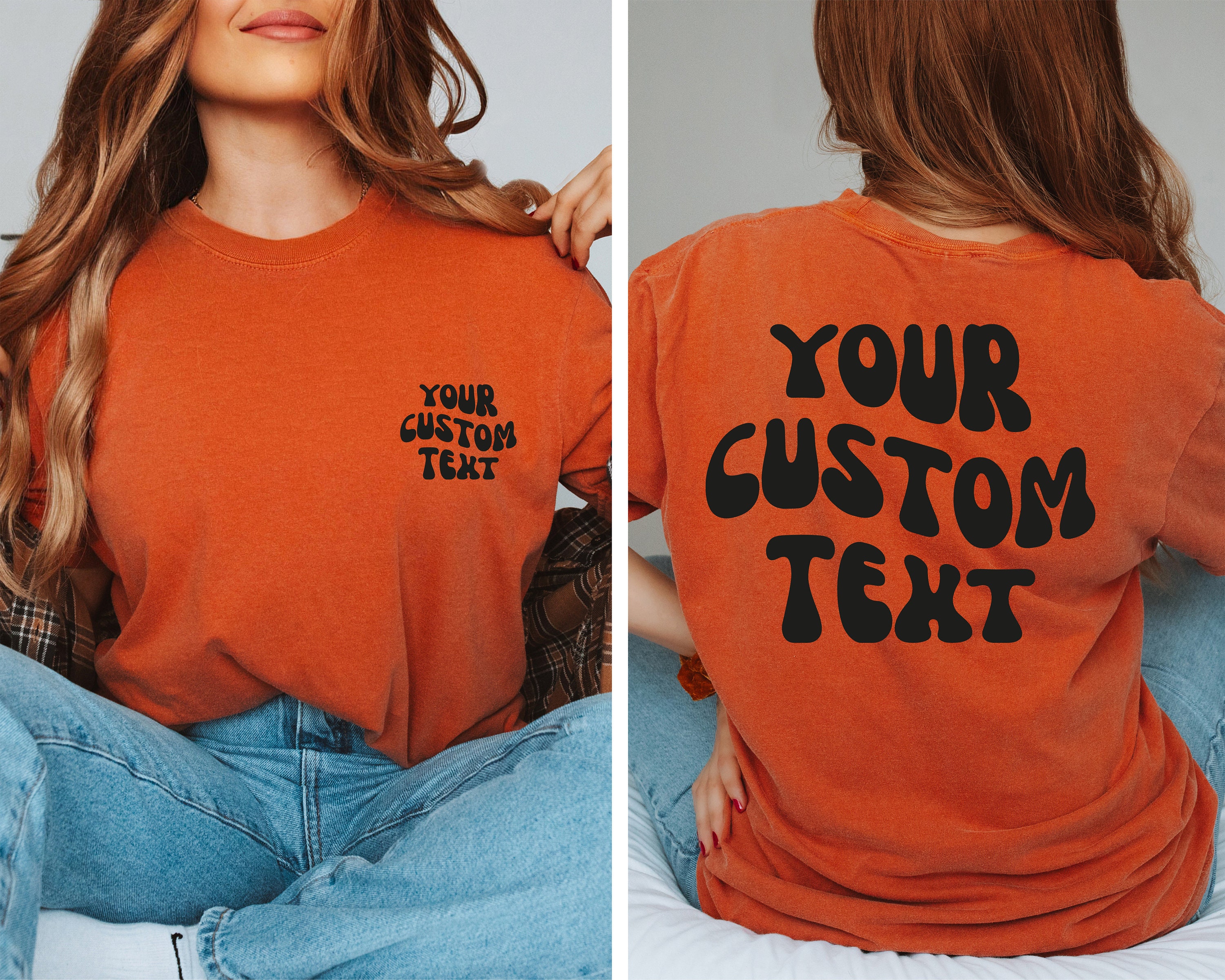 Your Text Custom Comfort Colors Tshirt, Custom Text Shirt, Your Design ...