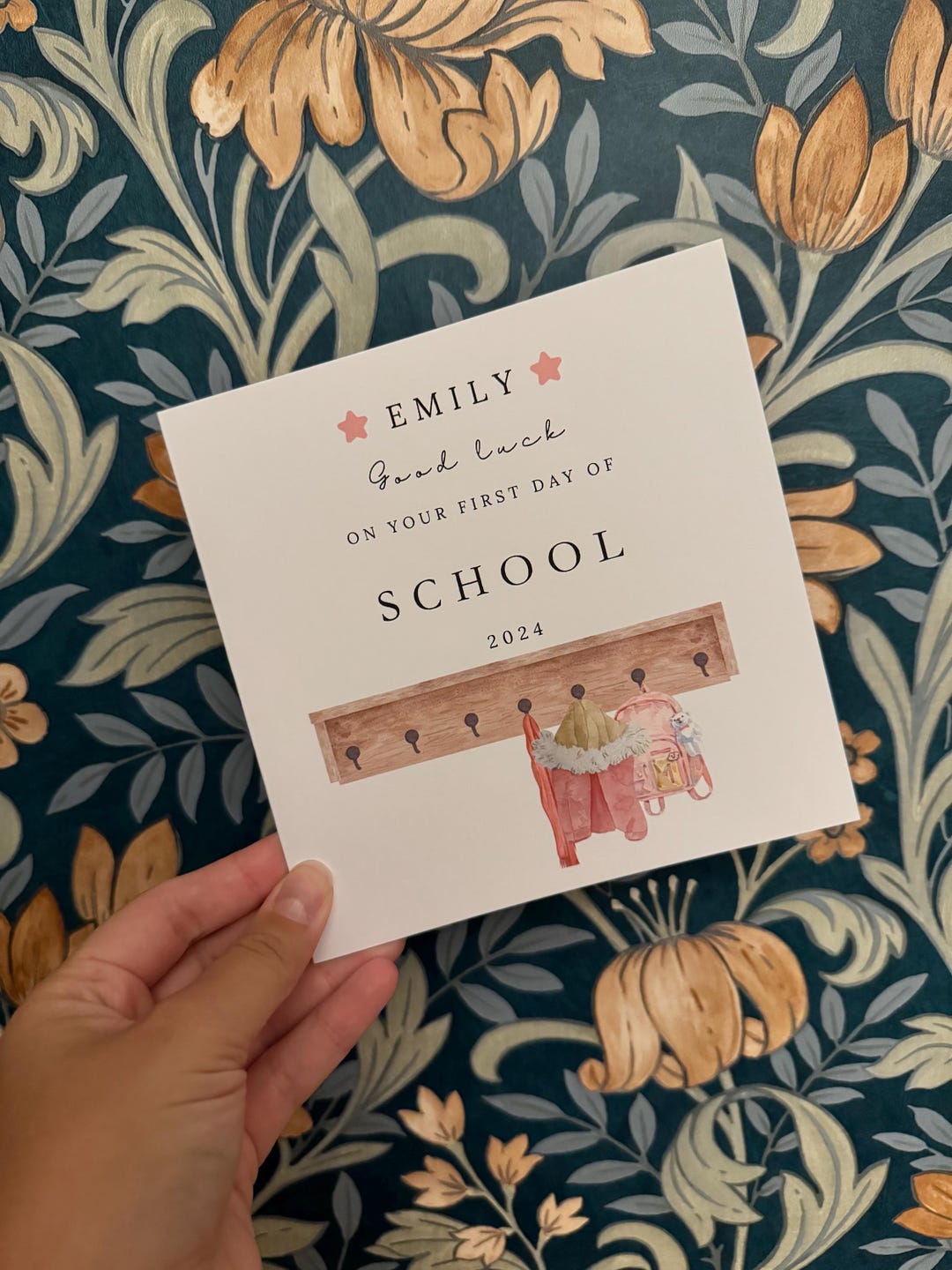 Personalised First Day of School Card for Kids | Custom Name Good Luck ...