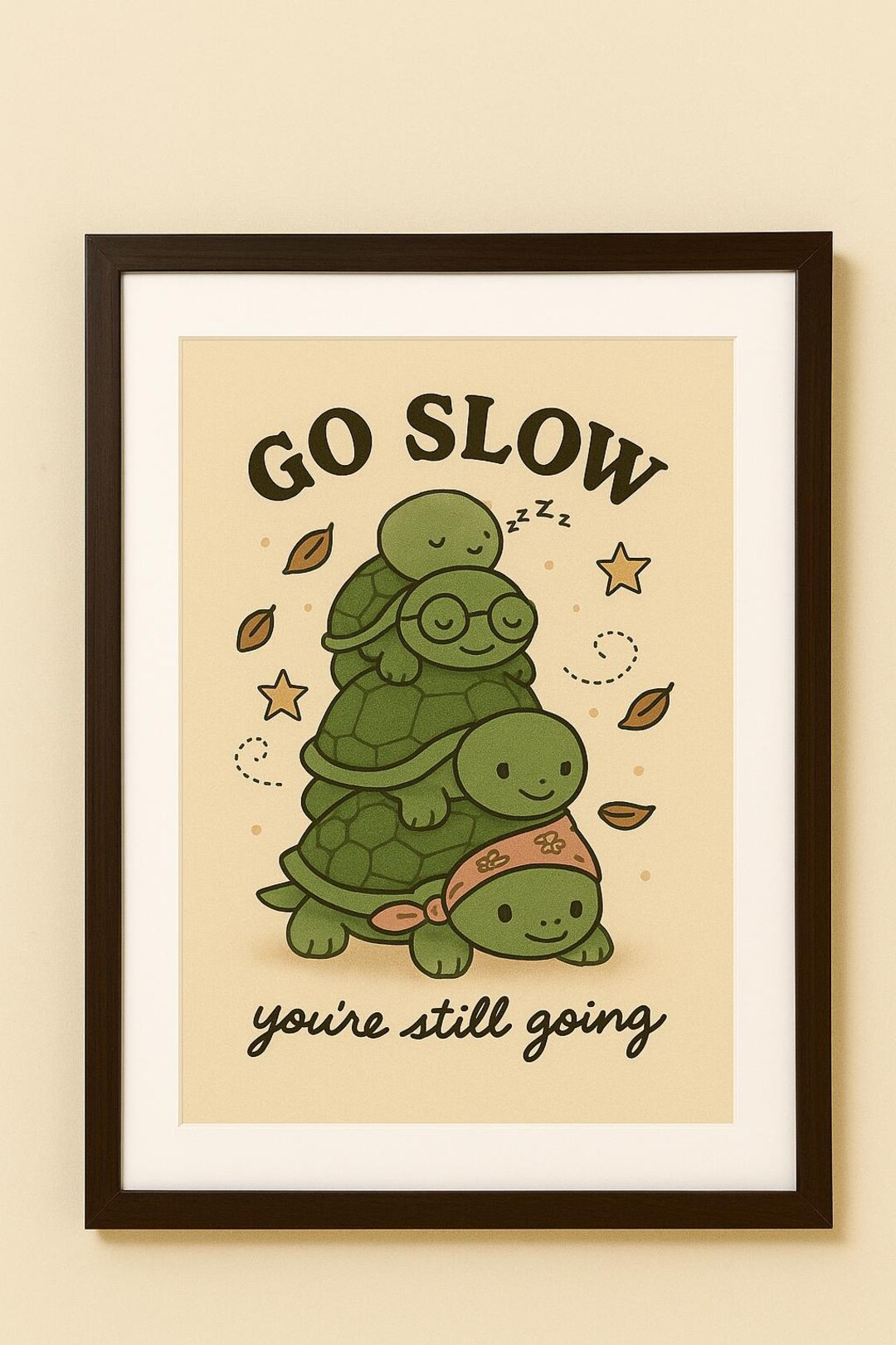 Cartoon Turtle Motivational Digital Poster - Etsy