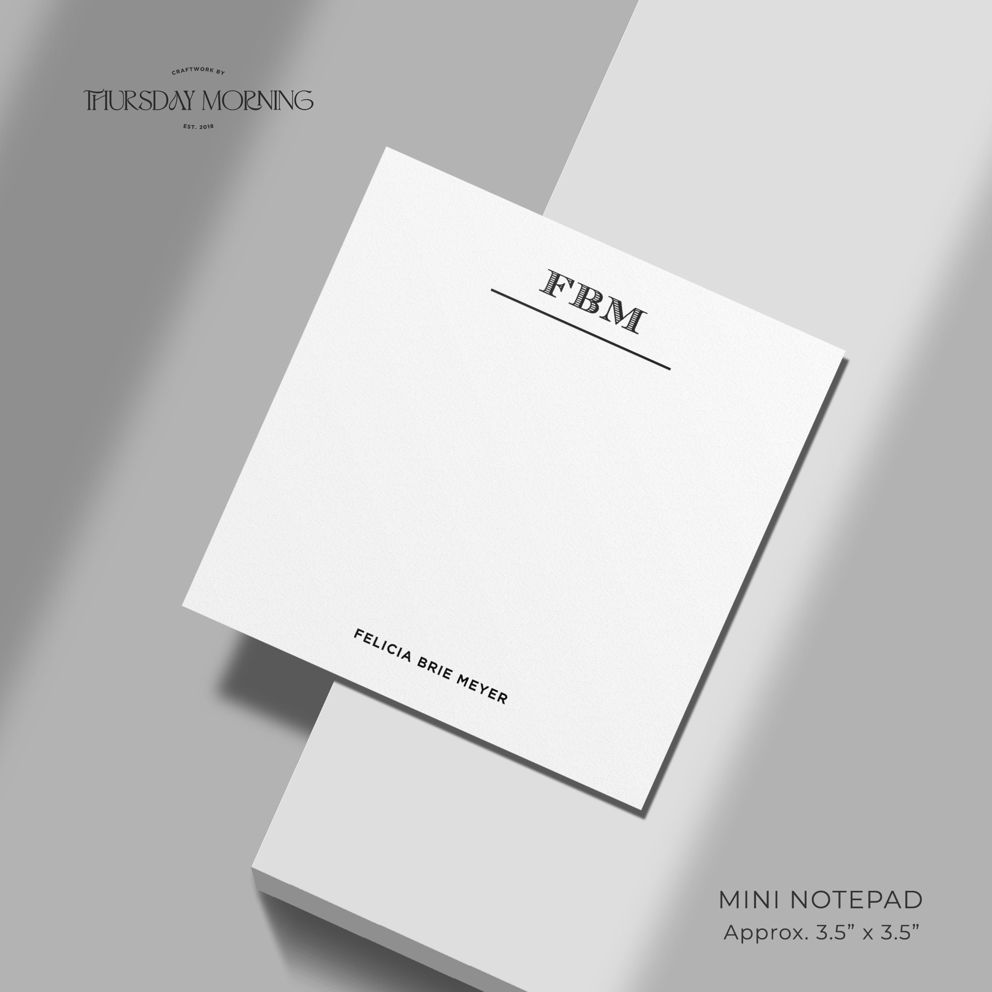 Personalized Notepad Minimalist Initials Available in 4 Sizes ...