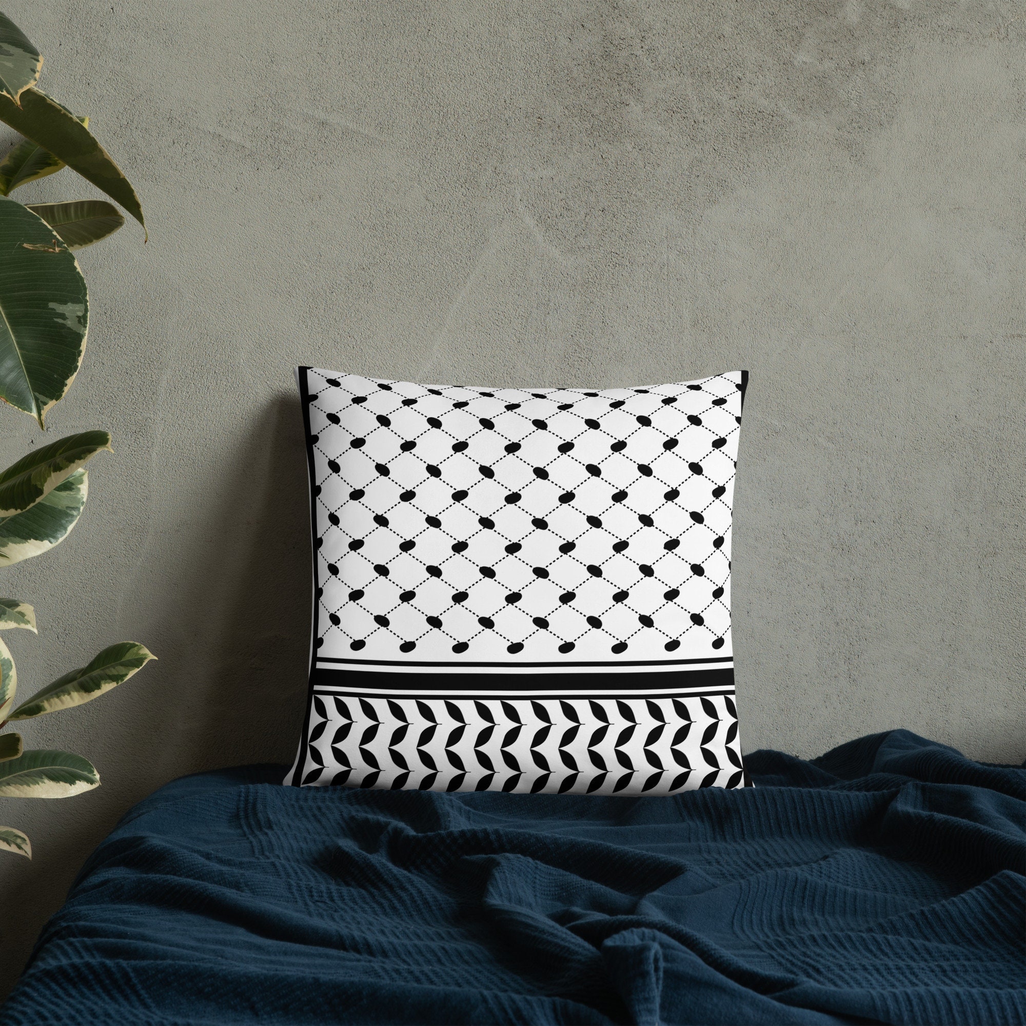 Palistinian Arabic Kufiya Pattern Customized Throw Pillow - Etsy