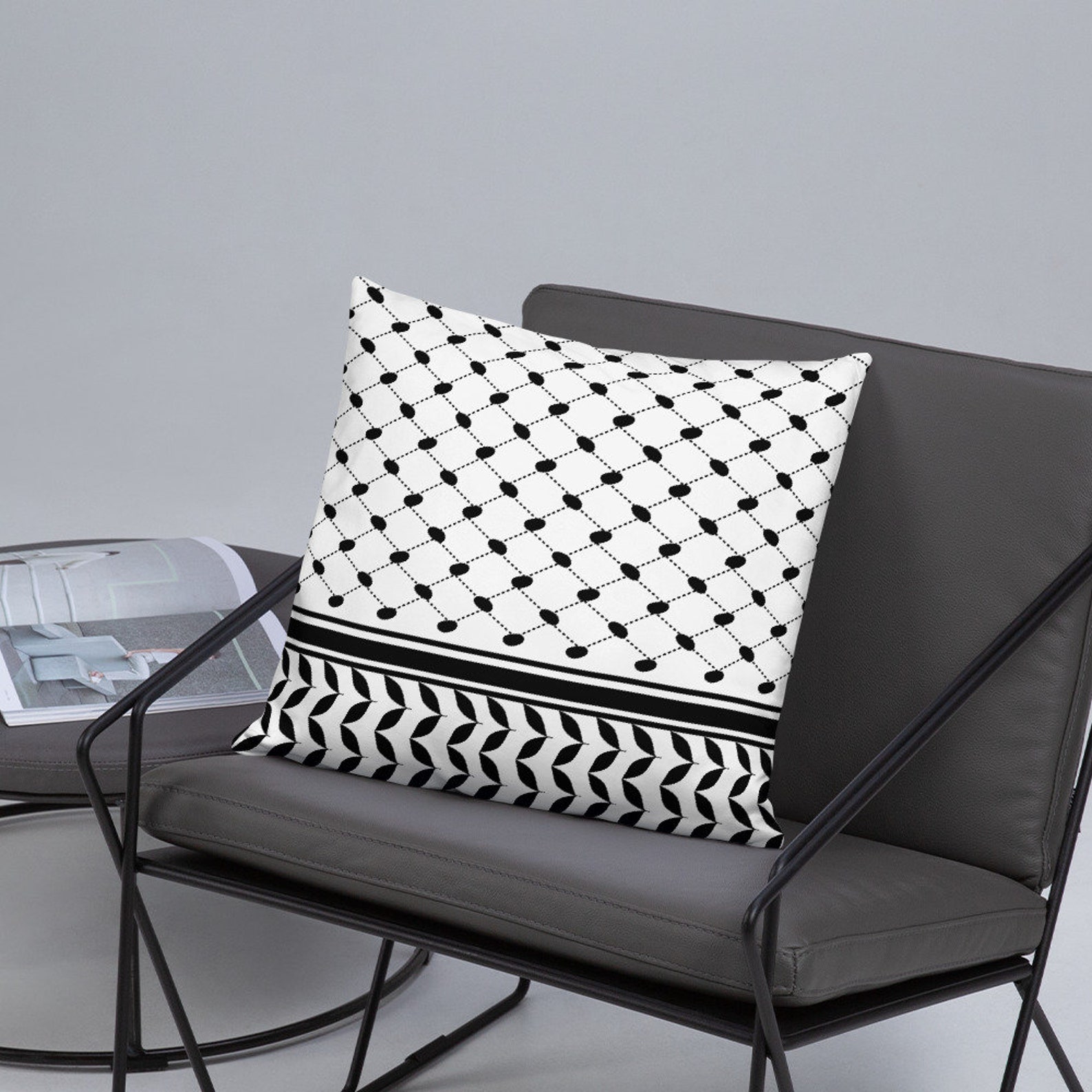 Palistinian Arabic Kufiya Pattern Customized Throw Pillow - Etsy