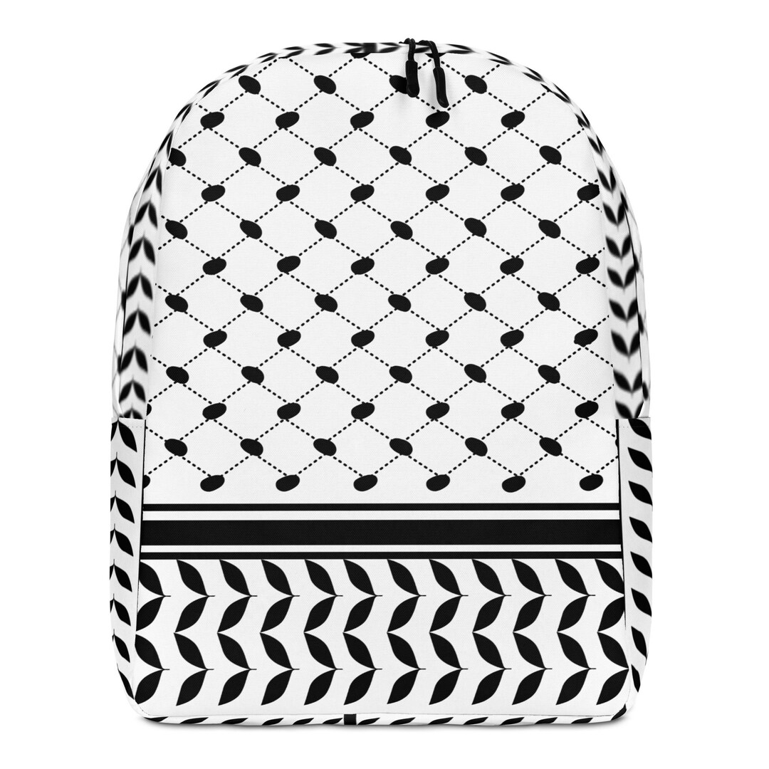 Palestine Scarf White Black Minimalist Backpack Palestine Kofeyah ...
