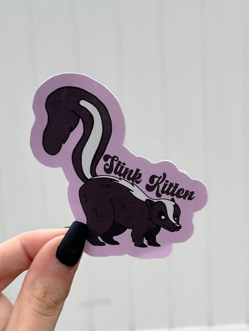 Skunk/stink Kitten pink Sticker - Etsy