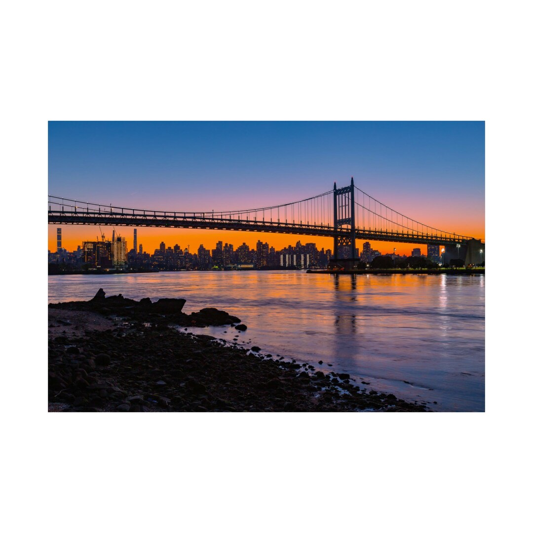 Dumbo, Brooklyn Bridge - New York City Sunset Skyline Matte Horizontal ...