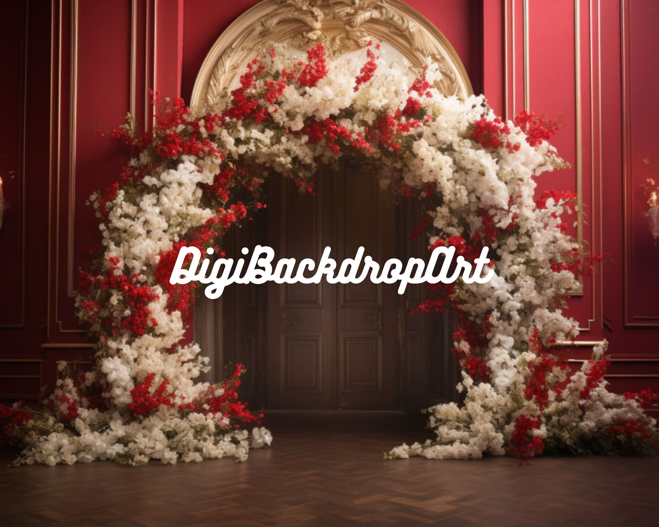 Snap Dragron, Red, Floral Digital Backdrop, Backdrop Arche, Backdrop ...