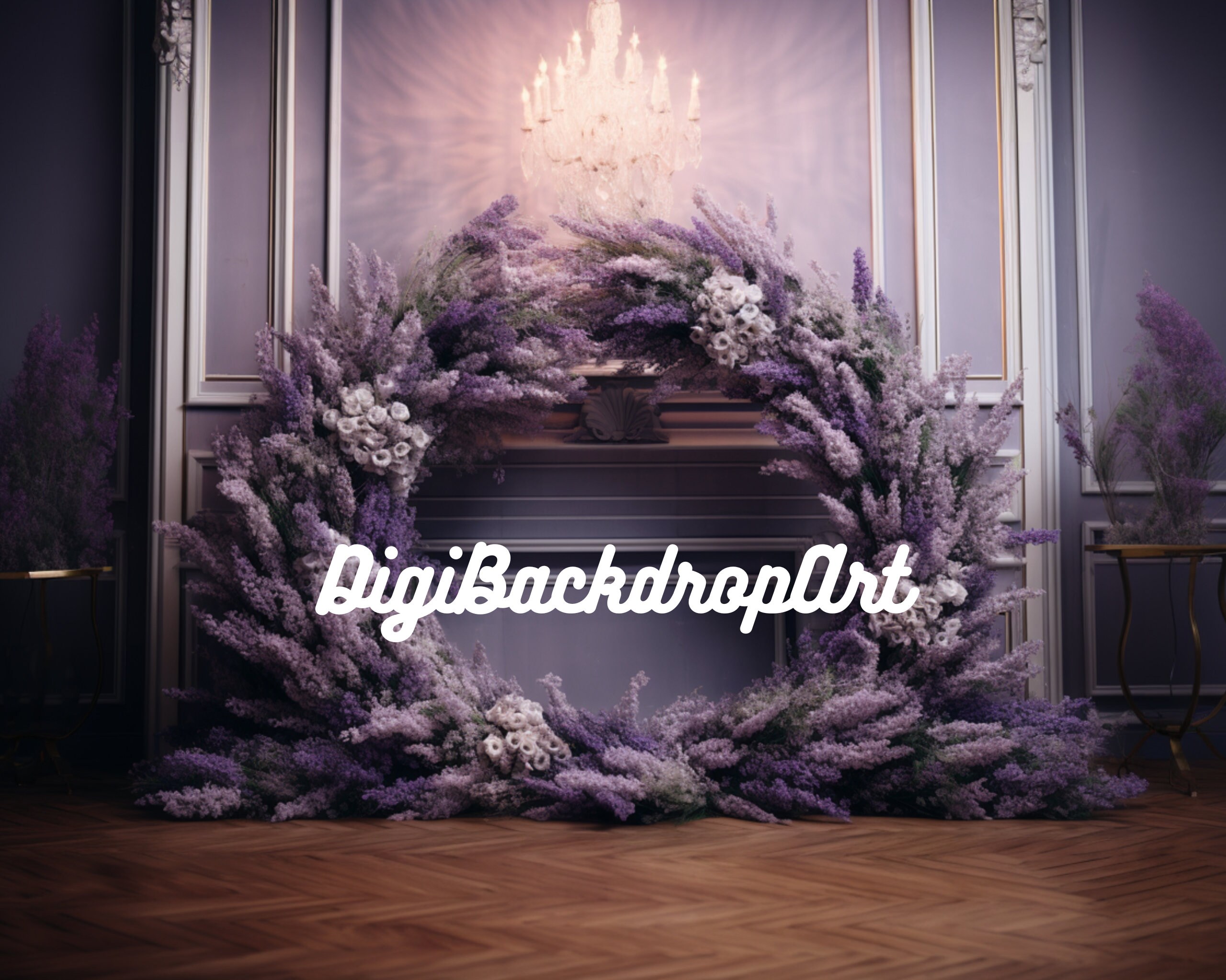 Flower Photo Backdrop Digital Backdrop Wreathes Elegant - Etsy