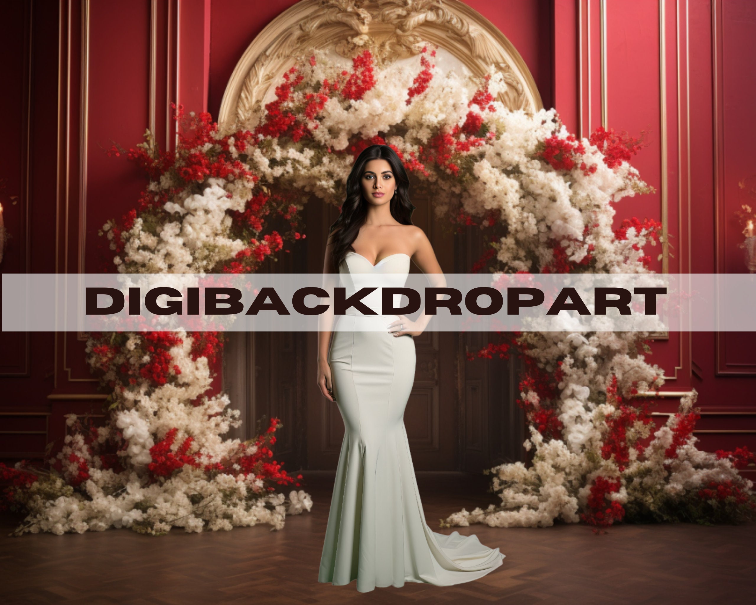 Snap Dragron, Red, Floral Digital Backdrop, Backdrop Arche, Backdrop ...